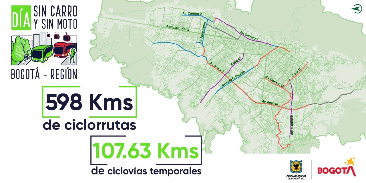 Consulta el mapa de las ciclovías y ciclorrutas para el Día sin carro y ...